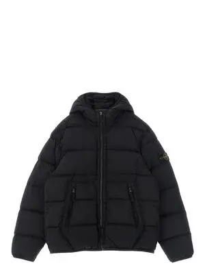 Stone Island Hooded Quilted Parka - Black