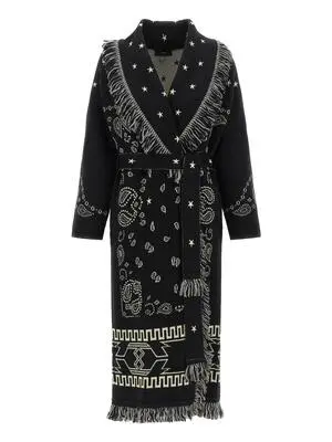 Alanui Bandana Long Coat - Black