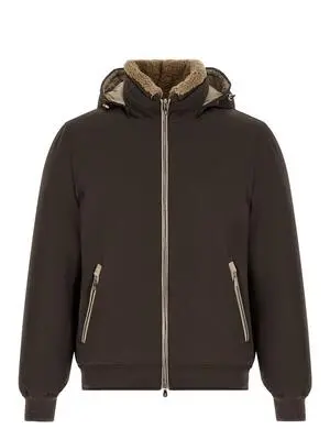 Brunello Cucinelli Detachable Hood Down Jacket - Brown