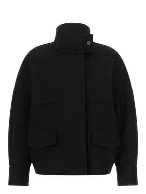 Alberto Biani Loro Piana Wool Bomber Jacket - Black
