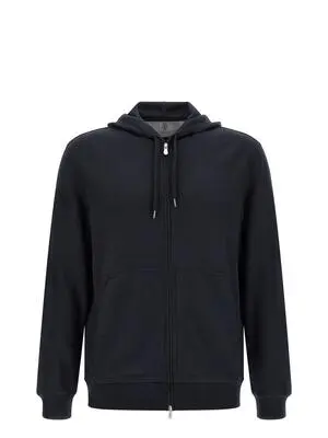 Brunello Cucinelli Cashmere And Silk Hoodie - Blue