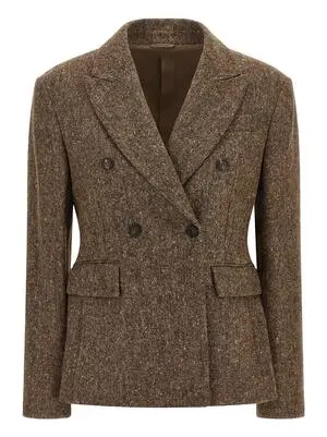 BRUNELLO CUCINELLI BRUNELLO CUCINELLI Donegal Wool Double-Breasted Blazer