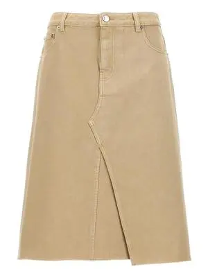 Tory Burch Deconstructed Midi Skirt - Beige