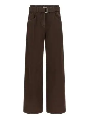 Brunello Cucinelli Belted Jeans Brown