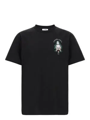Casablanca T-shirt With 'hotel Emblem' Print - Black