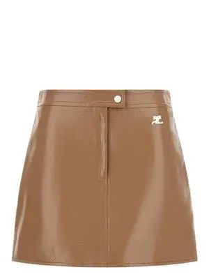 COURREGES Vinyl Mini Skirt - Beige