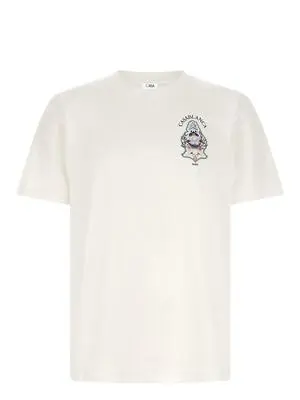 Casablanca Hotel Emblem' Print T-shirt - White