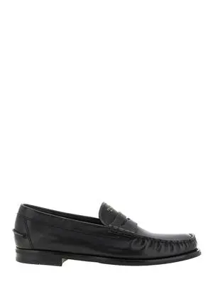PRADA PRADA Antiqued Leather Loafers