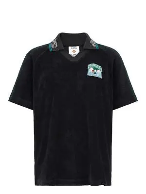 Casablanca Towelling' Jacquard Polo Shirt - Black