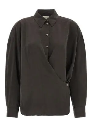 LEMAIRE Twisted Silk-blend Shirt - Black