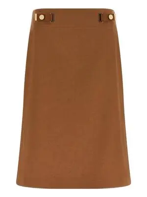 FENDI FENDI Linen Blend Midi Skirt