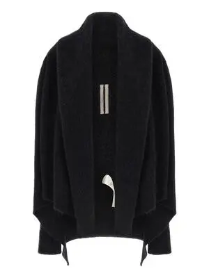 Rick Owens Hooded Medium Wrap Cardigan - Black