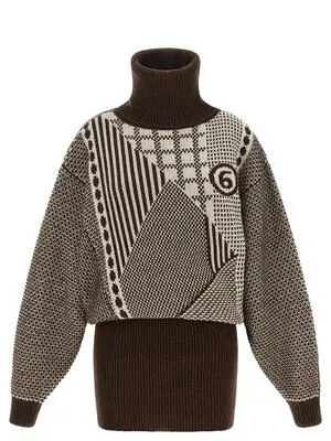 MAISON MARGIELA Numeric Signature Reversible Dress - Brown