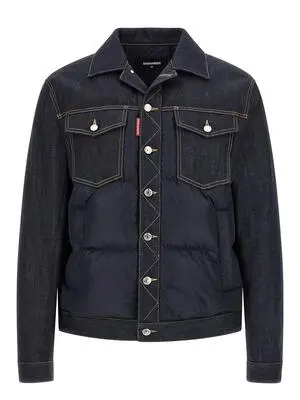 Dsquared2 Padded Hybrid Trucker Jacket - Blue