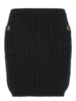 Alessandra Rich Button Skirt - Black