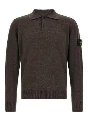 Stone Island Badge Polo Shirt - Brown