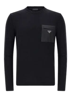 Prada Re-nylon Pocket Sweater - Blue