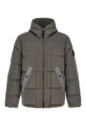 Stone Island STONE ISLAND Crumpled Effect Down Jacket Gray