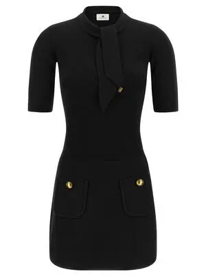 Elisabetta Franchi Scarf Dress - Black