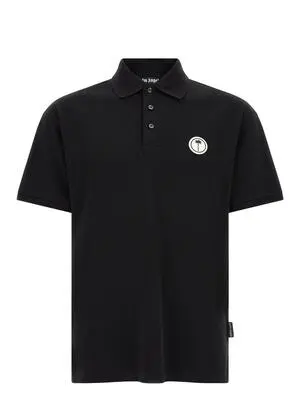 Palm Angels Logo Patch Polo Shirt - Black
