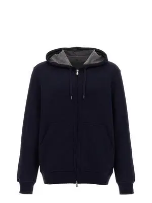 Brunello Cucinelli BRUNELLO CUCINELLI Cotton Blend Hooded Jacket Blue