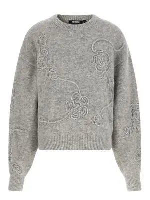 ROTATE BY BIRGER CHRISTENSEN ROTATE BIRGER CHRISTENSEN 3d Flower Sweater Gray