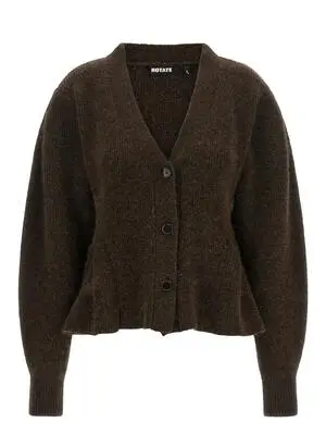 ROTATE BY BIRGER CHRISTENSEN Peplum Cardigan - Brown