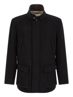 LARDINI Cashmere Field Jacket - Black