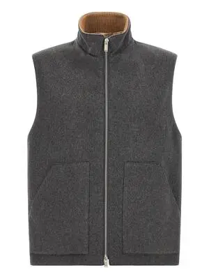 LARDINI Virgin Wool And Cashmere Vest - Gray