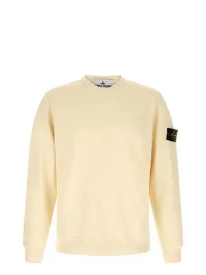 Stone Island Cotton Jersey Badge Sweatshirt - White