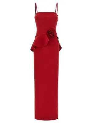 ROTATE BY BIRGER CHRISTENSEN 3d Floral Detail Dress - Red