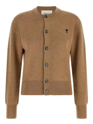 AMI Paris AMI PARIS Wool Cardigan Beige