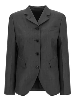 JIL SANDER JIL SANDER Single-Breasted Wool-Mohair Blend Blazer