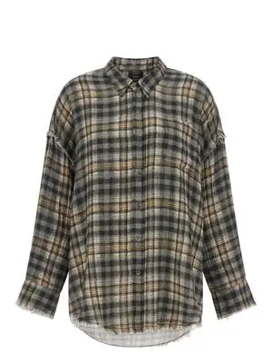 R13 Raw Cut Hem Shirt - Gray