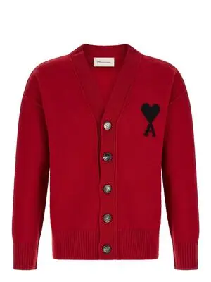 AMI Paris De Coeur Cardigan - Red