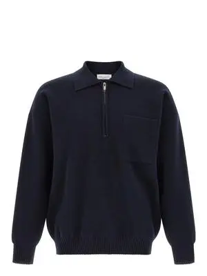 ROBERTO COLLINA Merino Wool Polo Shirt - Blue