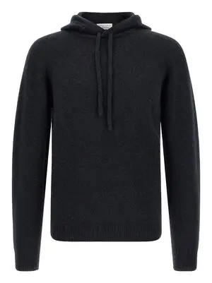 ROBERTO COLLINA Hooded Wool Blend Sweater - Blue