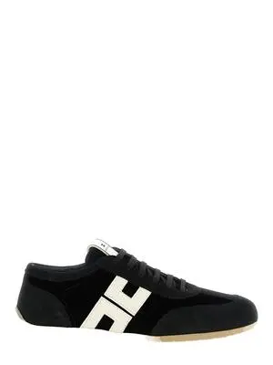 Elisabetta Franchi Nappa And Velvet Low-top Sneakers - White/black