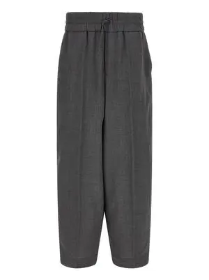 AMI Paris Mélange Wool Trousers - Gray