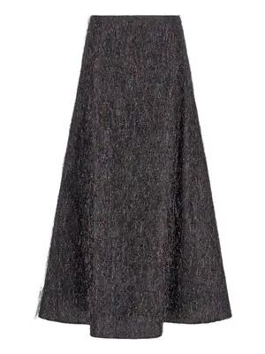 Peserico PESERICO Metallic Fringe Midi Skirt Blue