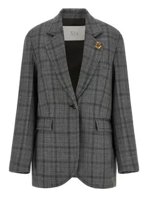 TELA Giselle Virgin Wool Blazer - Gray