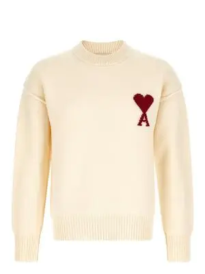 AMI Paris De Coeur Virgin Wool Sweater - Red