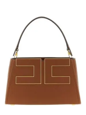 Elisabetta Franchi Maxi Logo Handbag - Brown