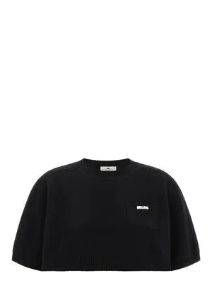 Elisabetta Franchi Wool And Cashmere Top - Black