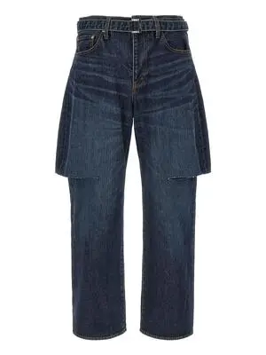 SACAI SACAI Cut-Out Straight Denim Jeans