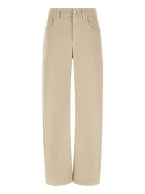 Brunello Cucinelli Garment-dyed Jeans Beige