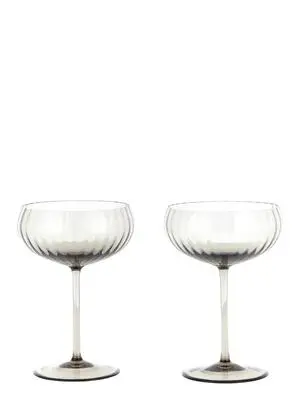 VENINI Set Of 2 Bollicine Champagne Cups - Gray