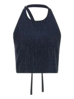 PINKO PINKO Rhinestone Embellished Halter Top