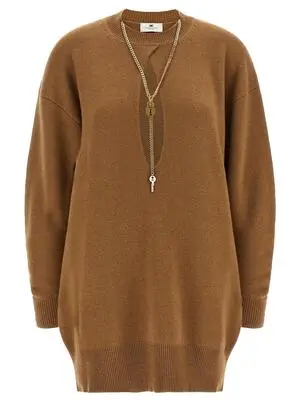 Elisabetta Franchi Necklace Dress - Brown