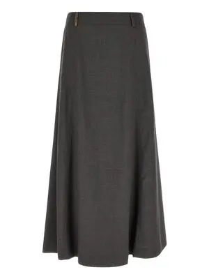 PESERICO PESERICO Flared Midi Skirt With Loops